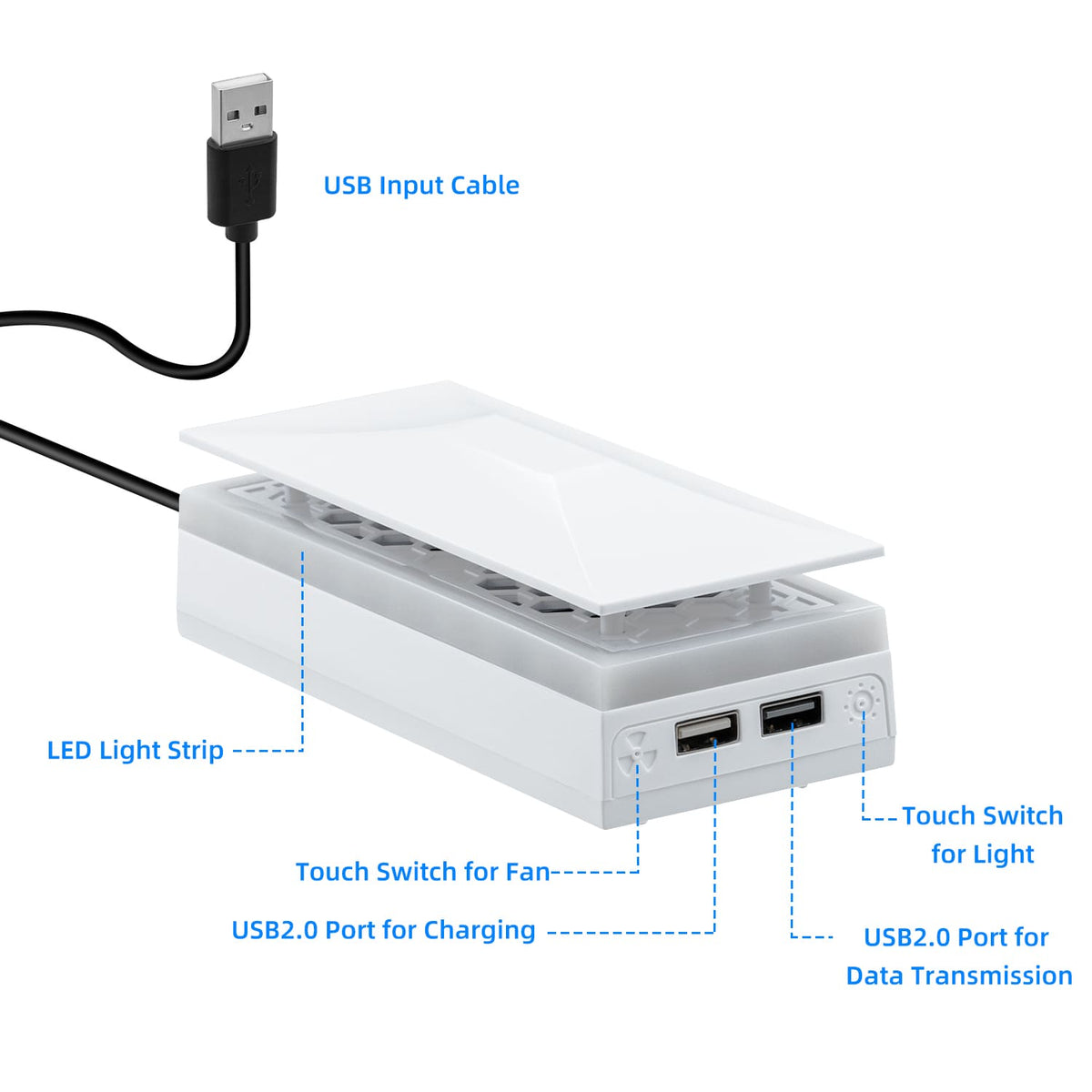 Upper Cooling Fan with RGB Lighting for Xbox Series S-White(SY-XSS-828